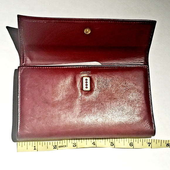 Amity | Bags | Vintage Oxblood Cowhide Leather Amity 8 Card Slot ...